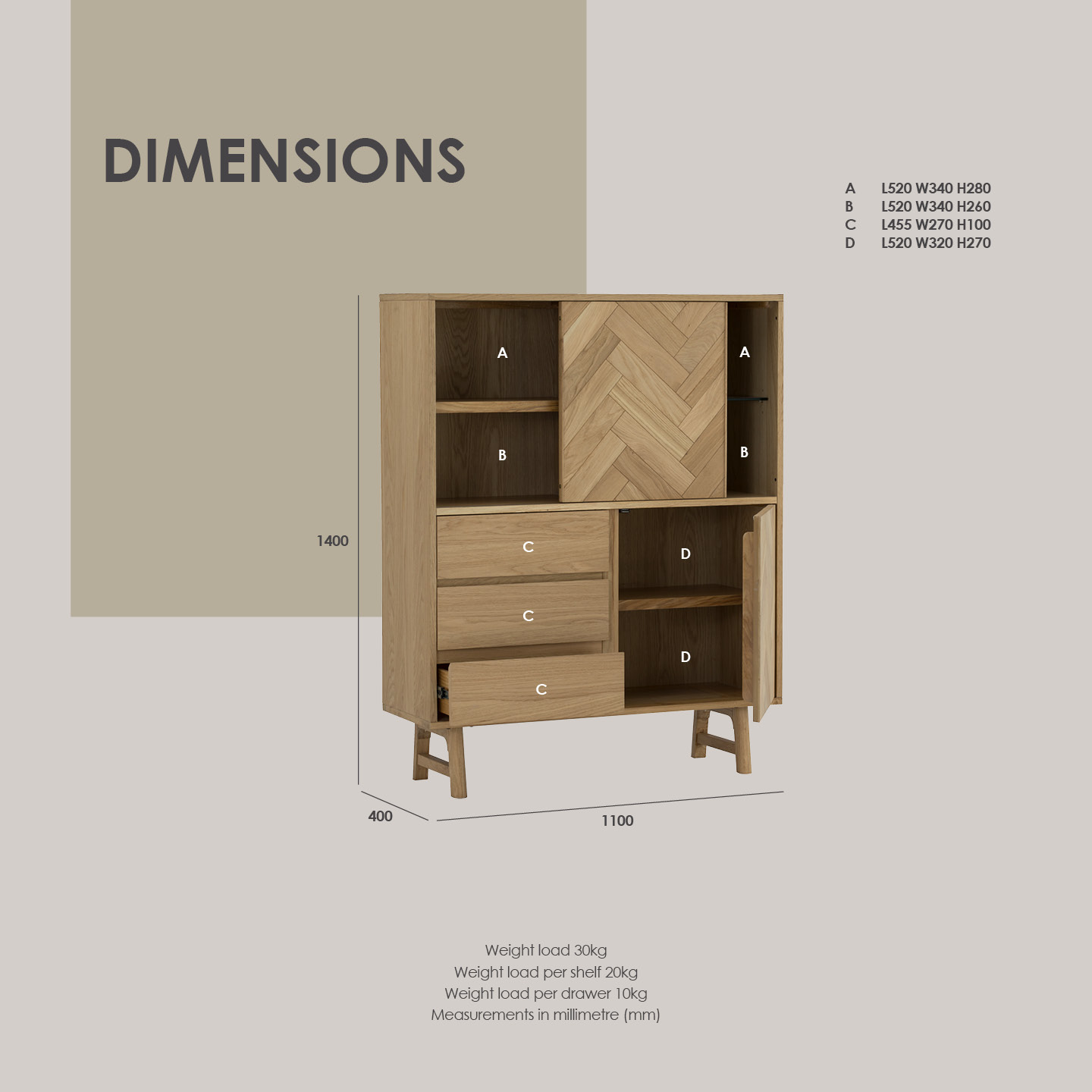 MERTON TALL SIDEBOARD 1810